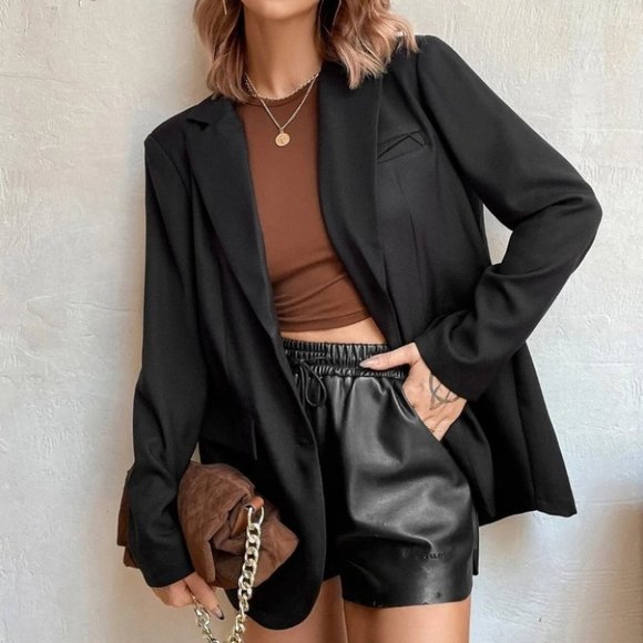 Private Label | Jackets & Coats | Black Double Button Split Back Blazer ...